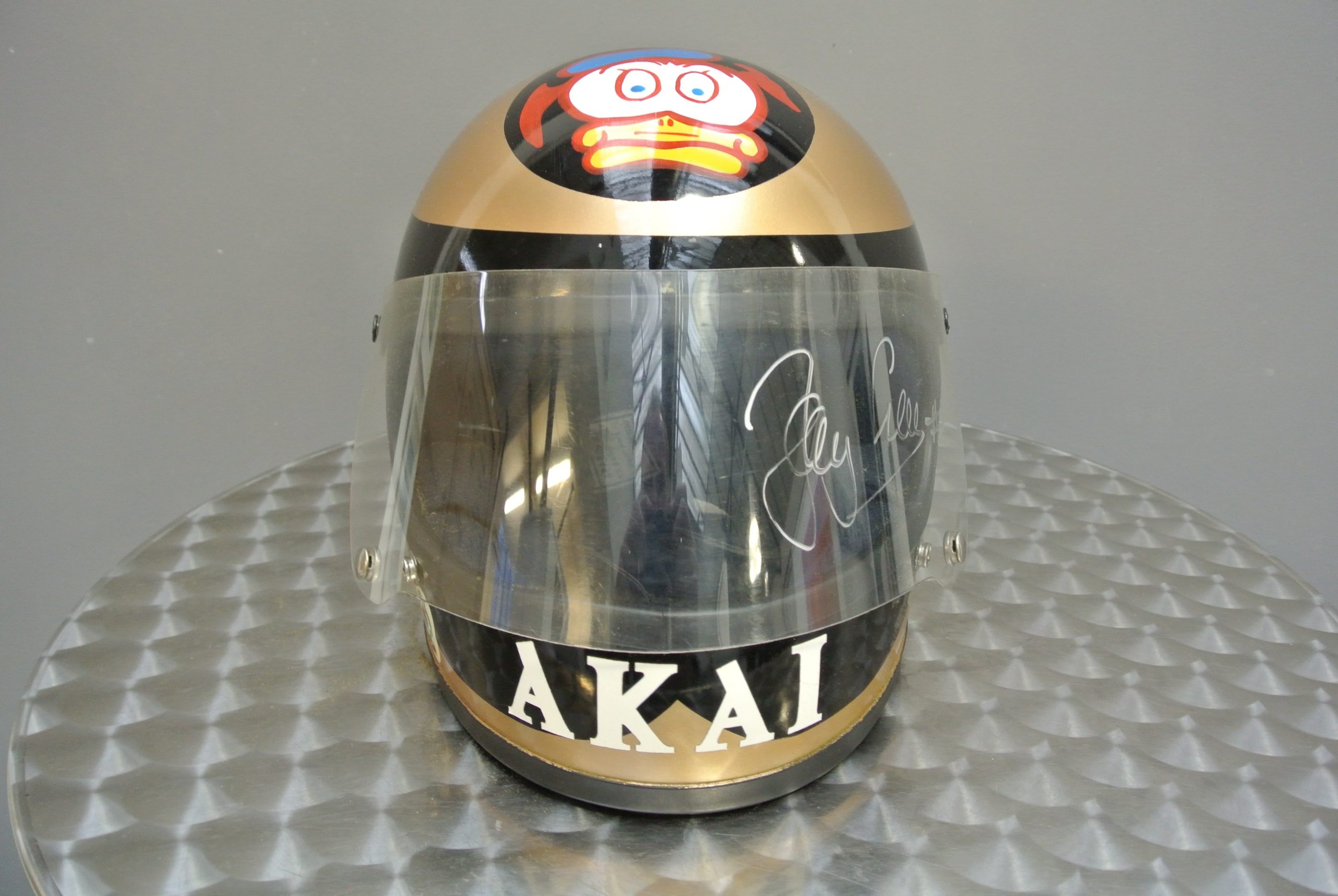 Barry Sheene Signed Full Size Replica Helmet by Motorsport Memorabilia