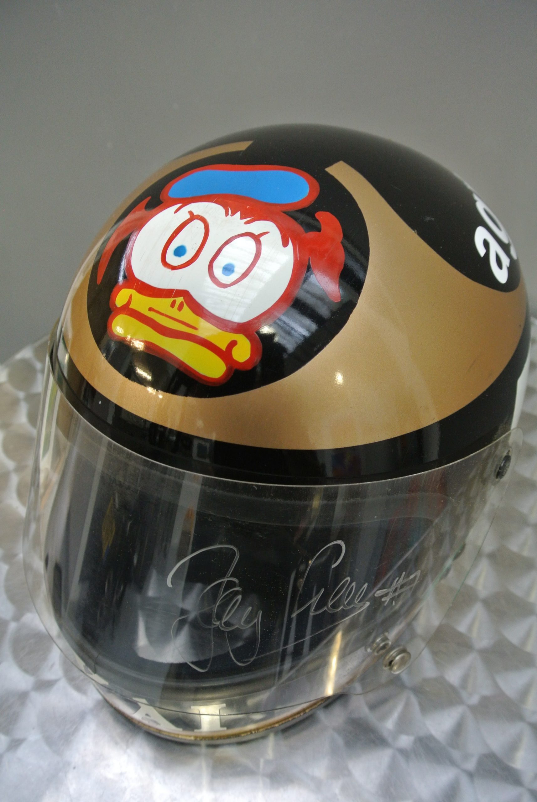 Barry Sheene Signed Full Size Replica Helmet by Motorsport Memorabilia