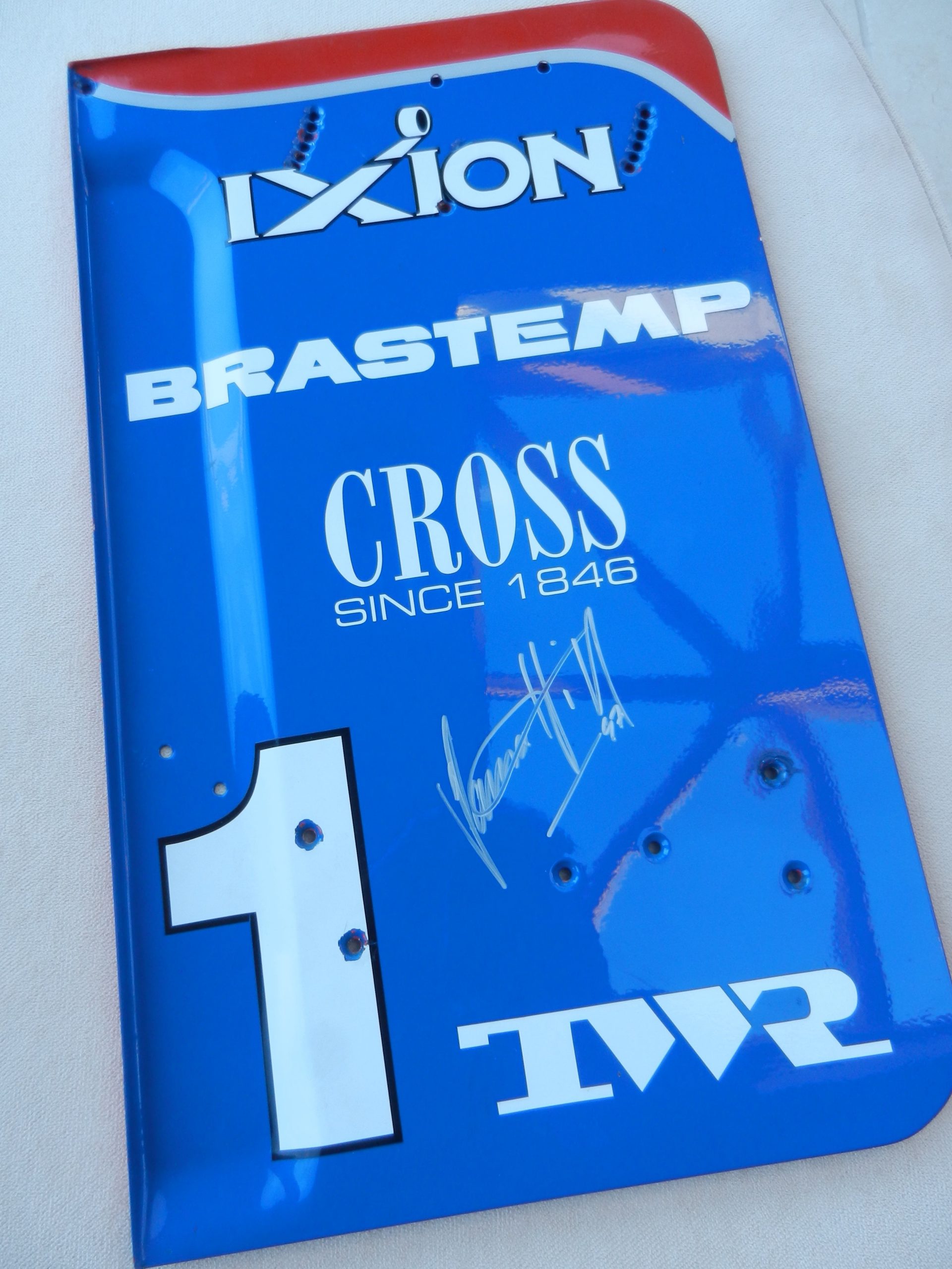Damon Hill Danka Arrows Yamaha #1 rear wing end signed by Damon