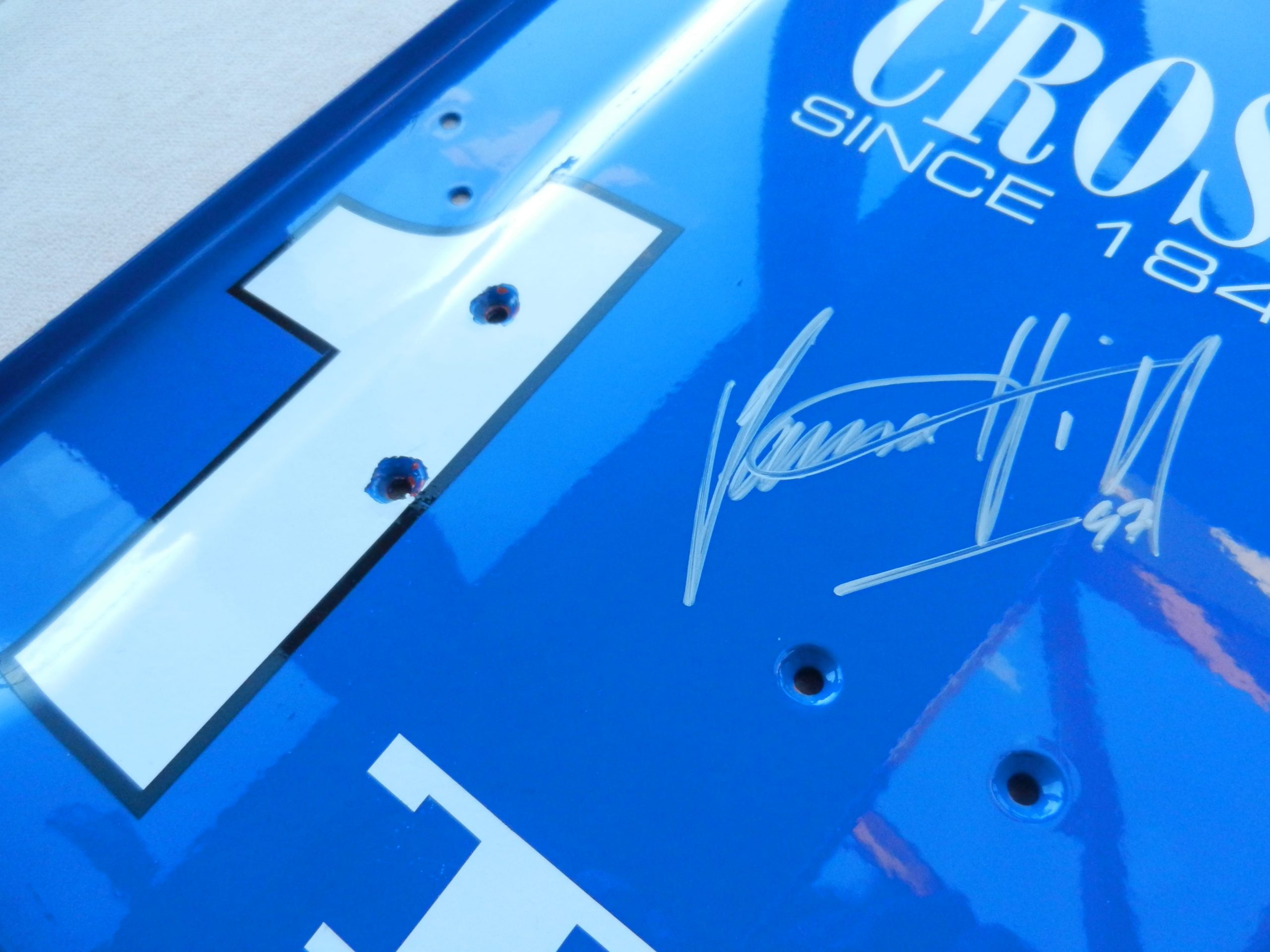 Damon Hill Danka Arrows Yamaha #1 rear wing end signed by Damon