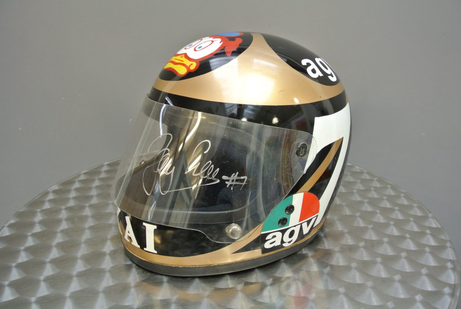 Barry Sheene Signed Full Size Replica Helmet by Motorsport Memorabilia